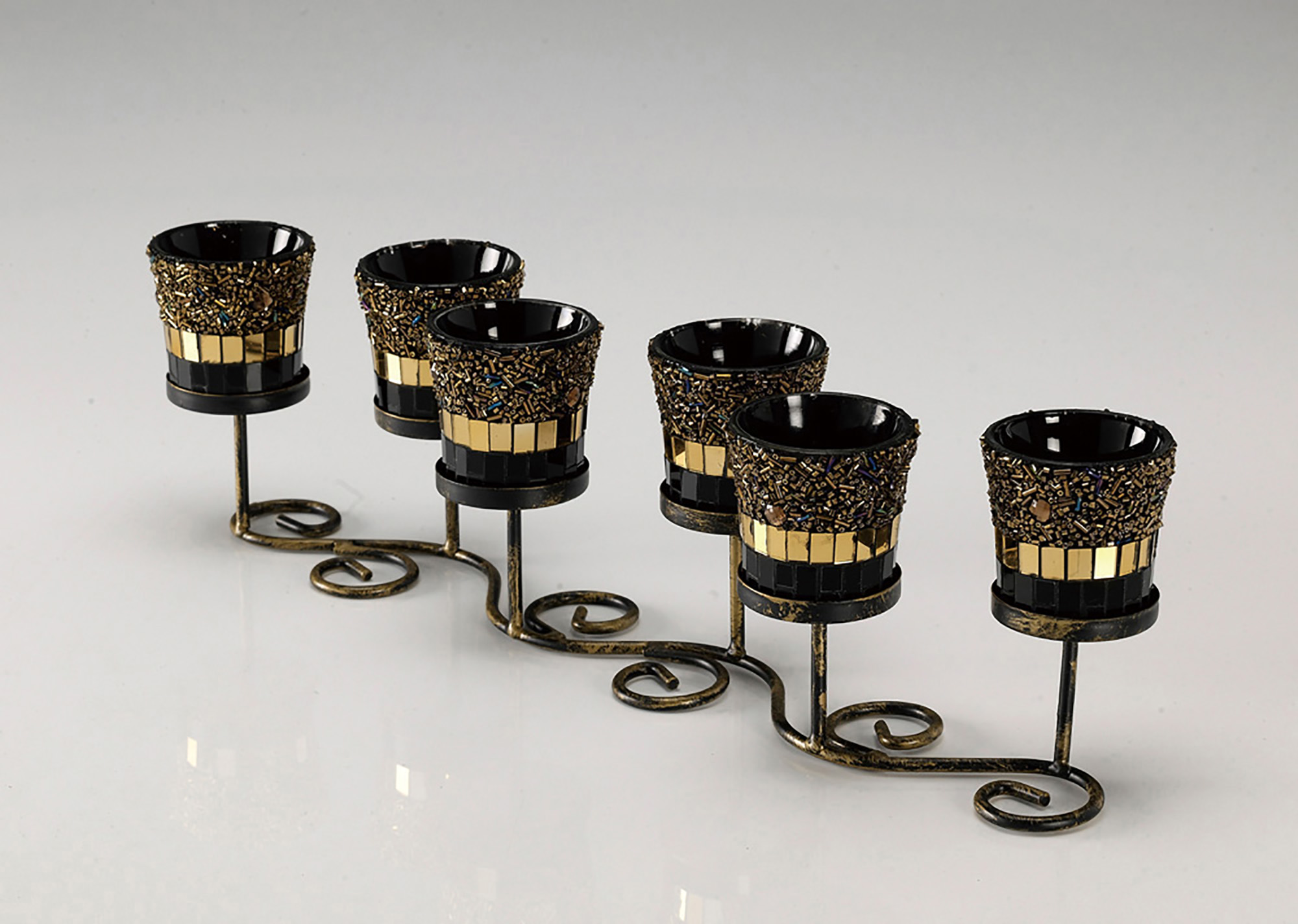 IL70256 Mika Diyas Home Mika Mosaic Candle Holder - Inspired Lighting Ltd.